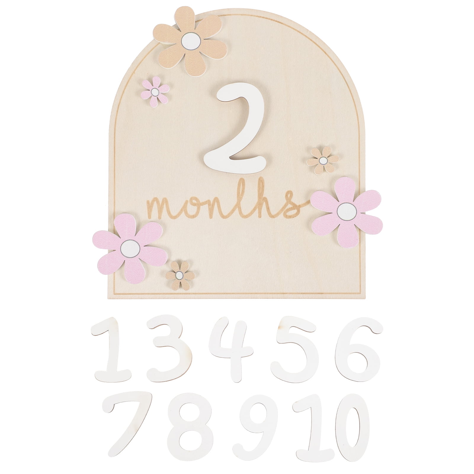 4 Sets of Household Baby Milestone Wood Milestone Card Decorative ...