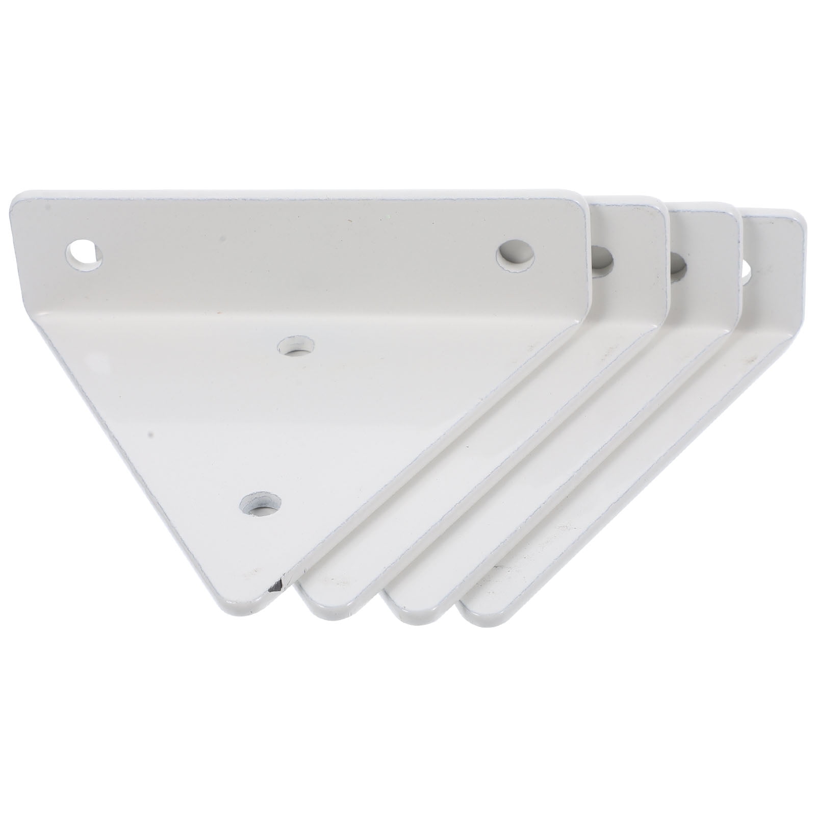 White Iron Wall Mount Bracket for Home Use Sturdy Triangle Shelf Ledge ...