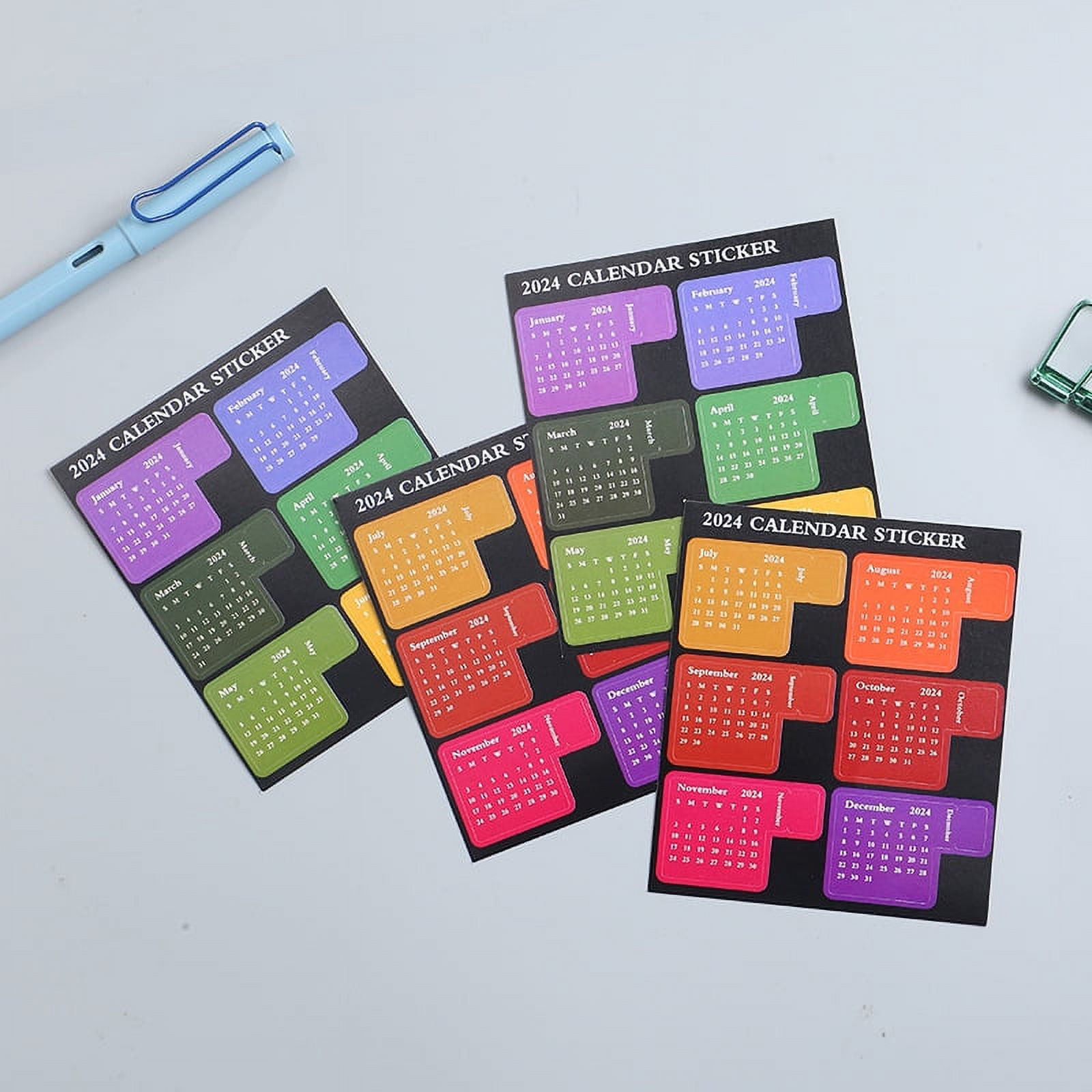 4 Sets of Monthly Stickers Notebook Tabs Self-adhesive Calendar ...