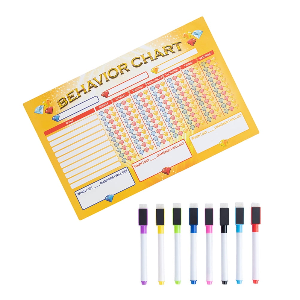 4 Sets of Reusable Behavior Chart Magnetic Kids Chart Delicate Reward ...