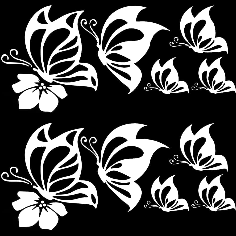 4 Sheet Butterfly Car Decal Set Large Car Decals Butterflies Kissing ...