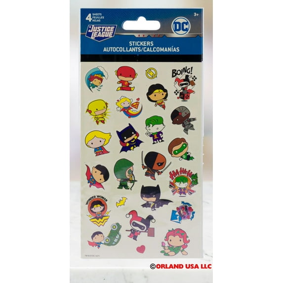 4 Sheet DC Super Hero Villan Chibi Characters Stickers - Walmart.com