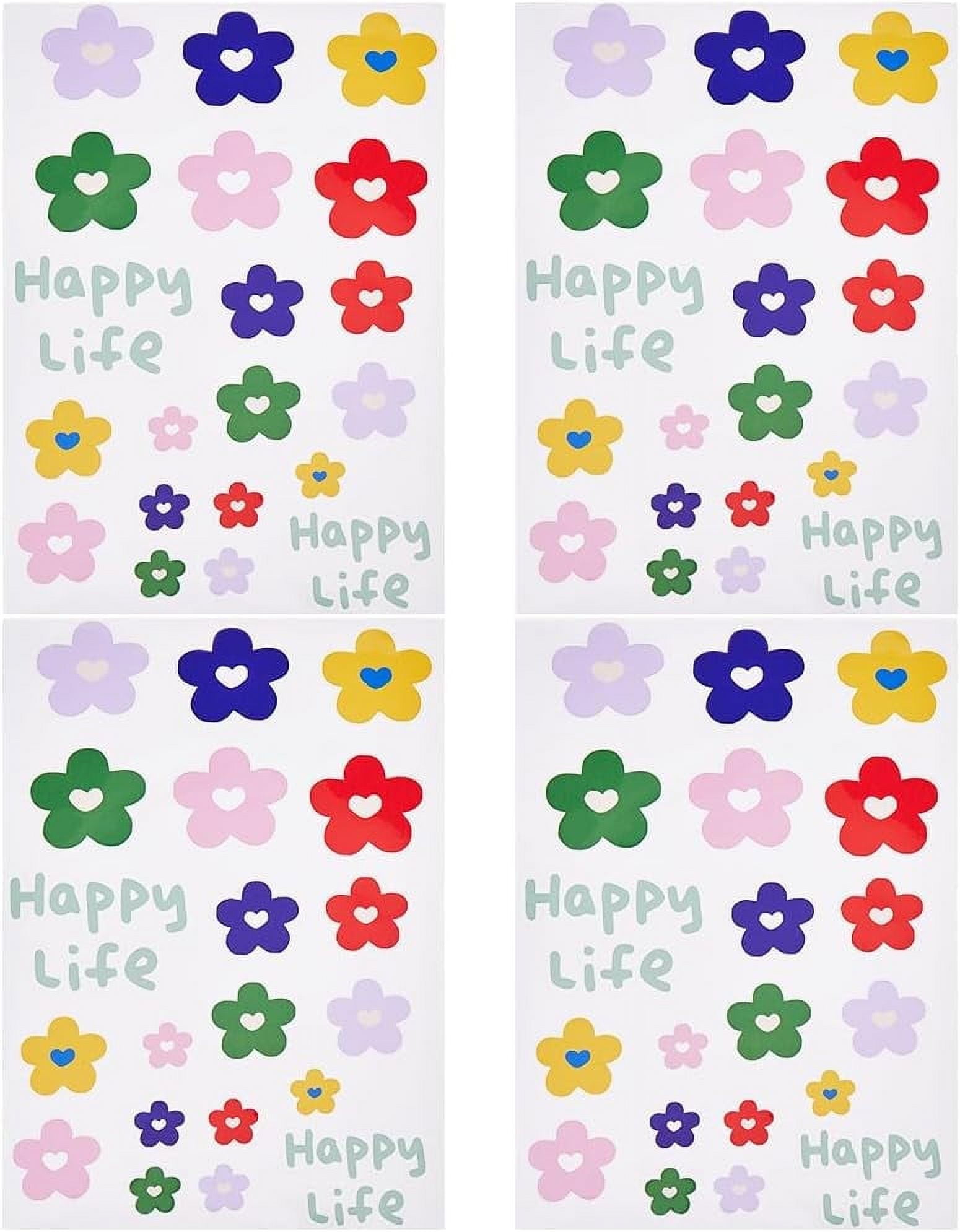 4 Sheet Daisy Flower Car Stickers 60S 70S Stickers Flower Car Body Side ...