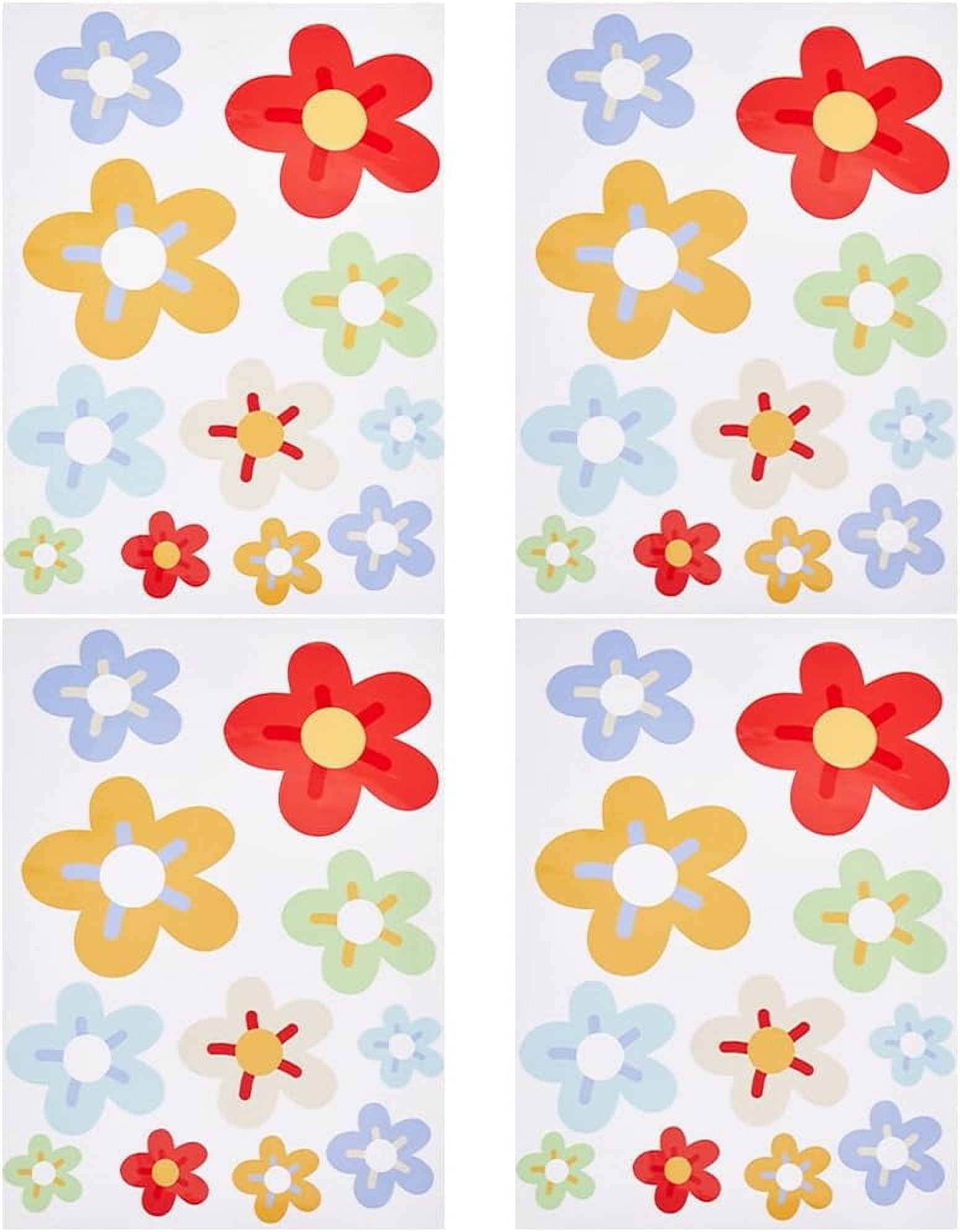 4 Sheet Daisy Flower Car Stickers 60S 70S Stickers Reflective Decals ...