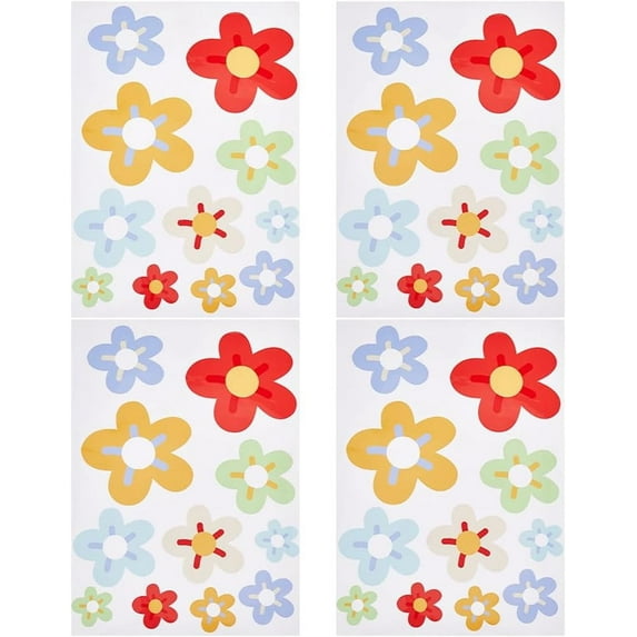 4 Sheet Daisy Flower Car Stickers 60S 70S Stickers Reflective Decals ...