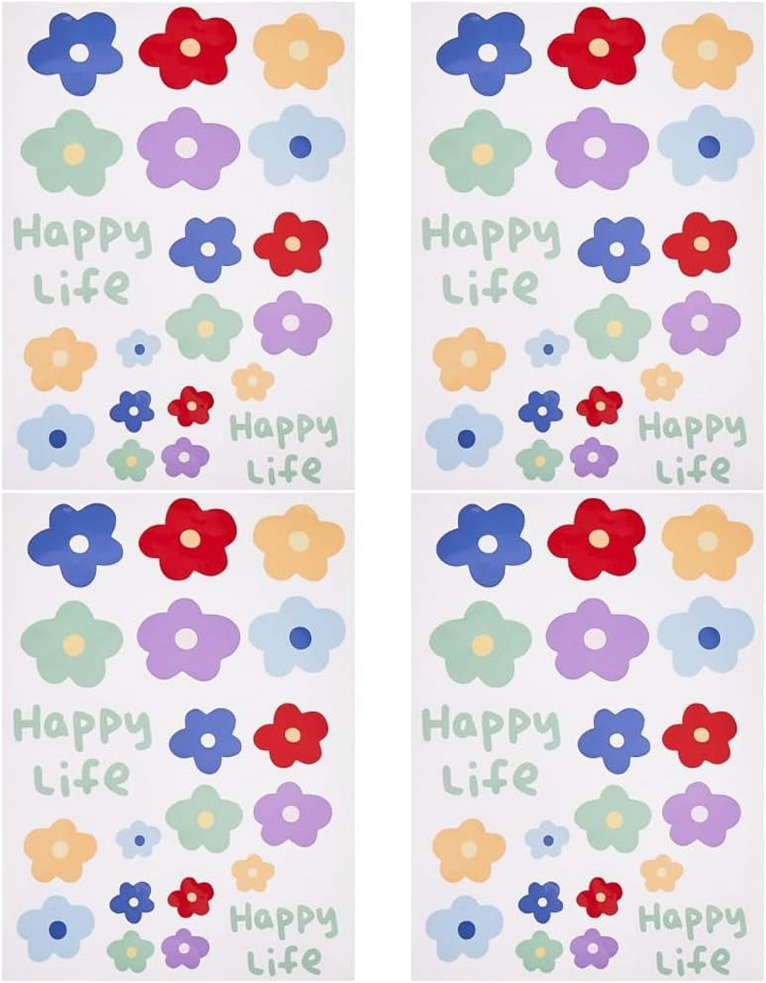 4 Sheet Daisy Flower Car Stickers Scratch-Repair Decoration Decals PVC ...