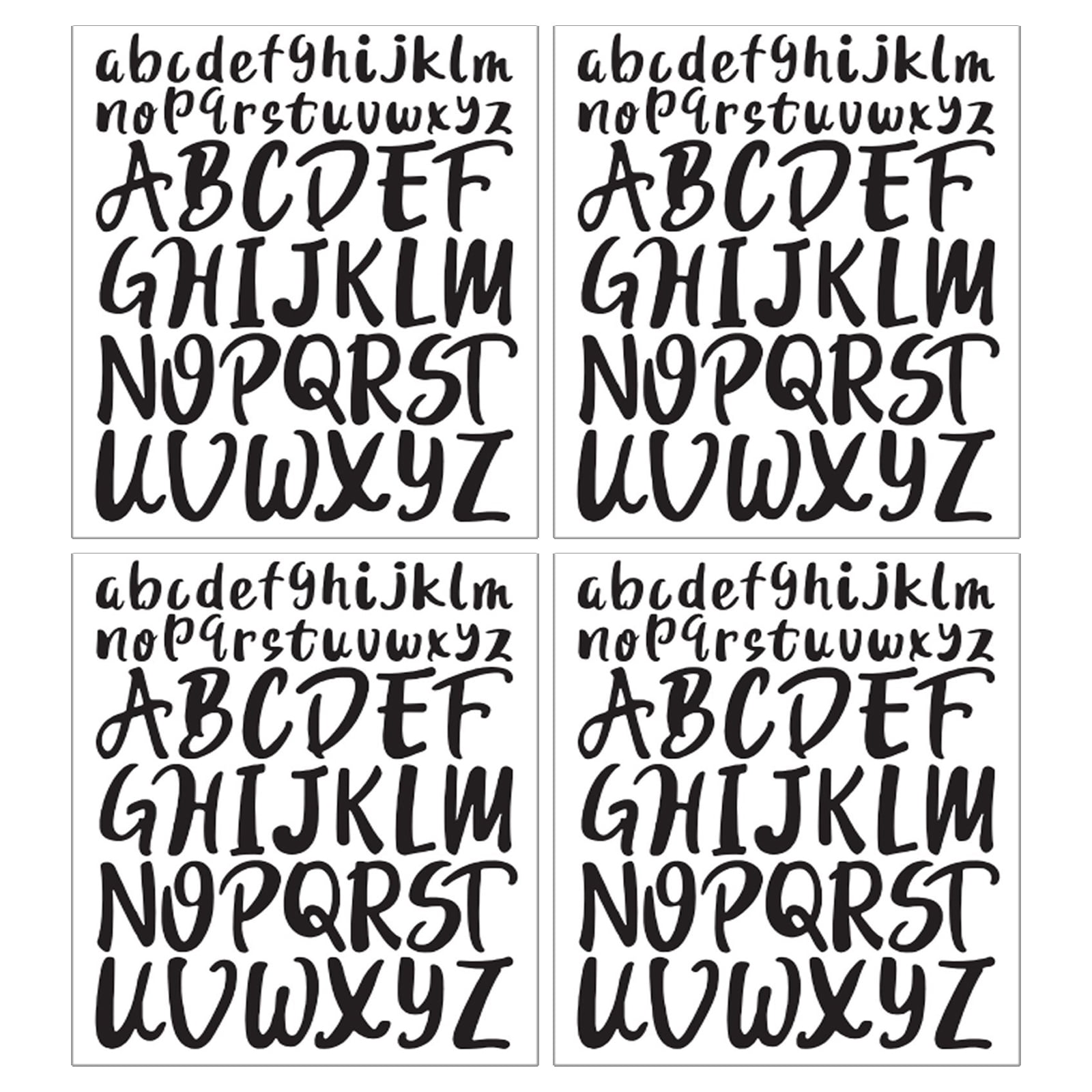 4 Sheet Letter Stickers, 1 Inch 2 Inch Self Adhesive Alphabet Stickers ...