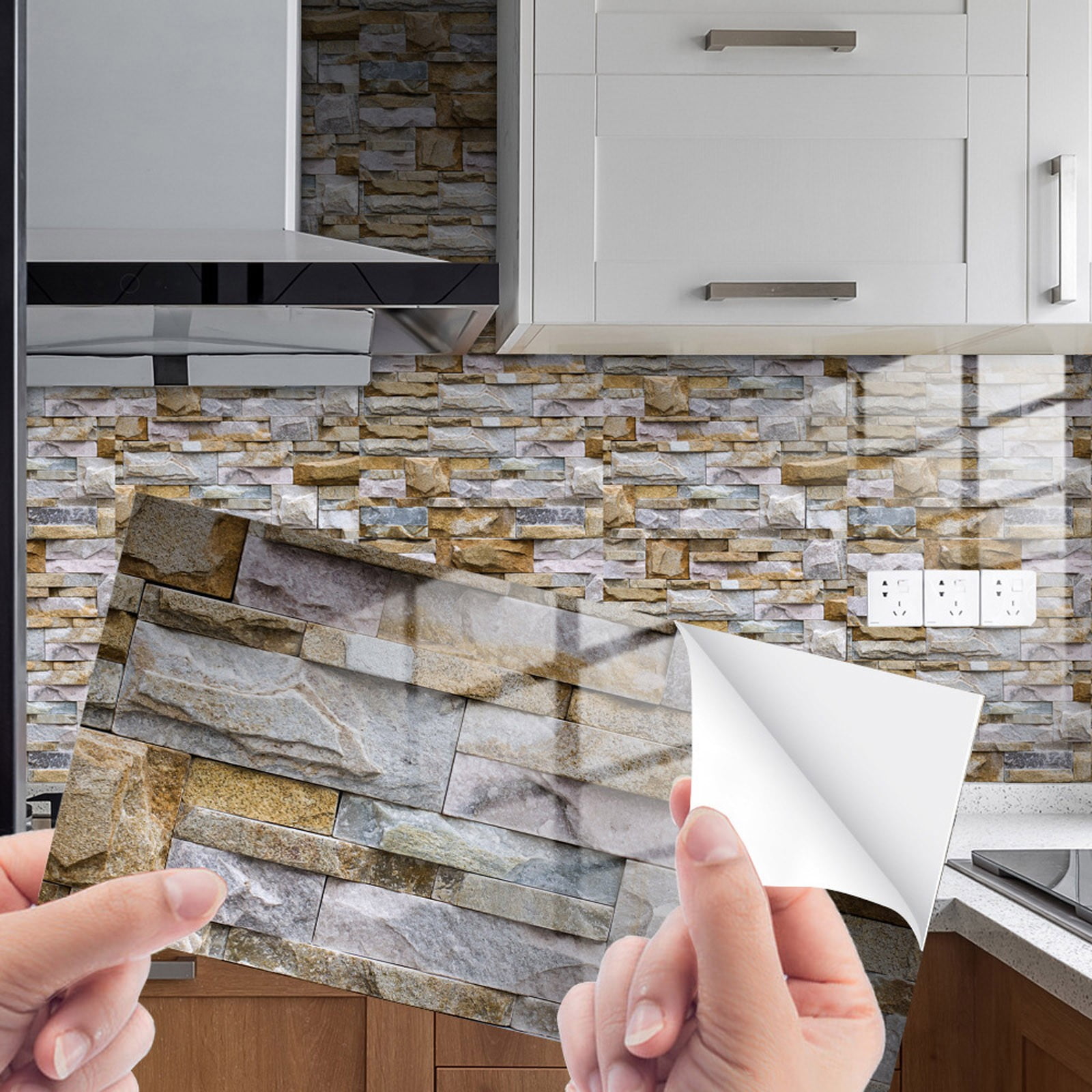 4-Sheet Retro Matte Wall Tile Sticker Transfer, Self-Adhesive Vinyl ...