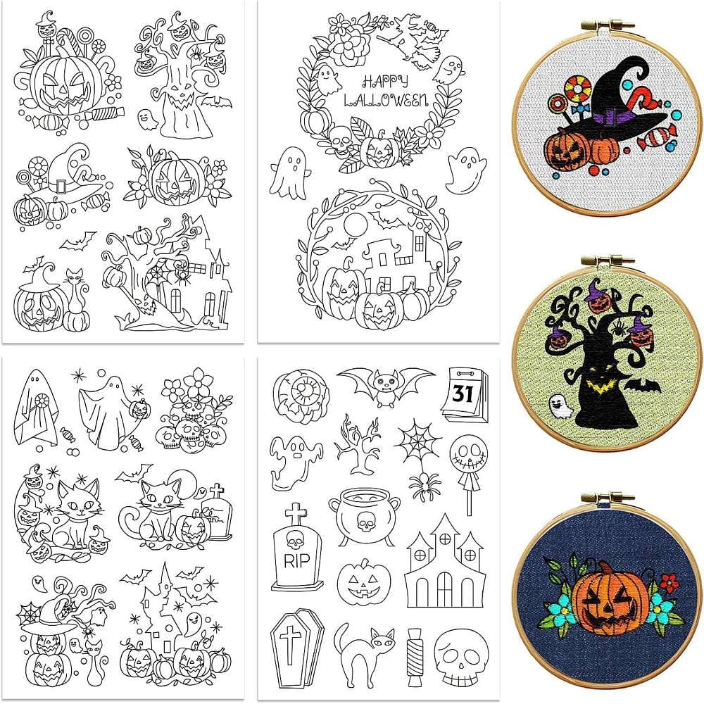 4 Sheets 11.6x8.2 Inch Stick and Stitch Embroidery Non-woven Fabrics ...