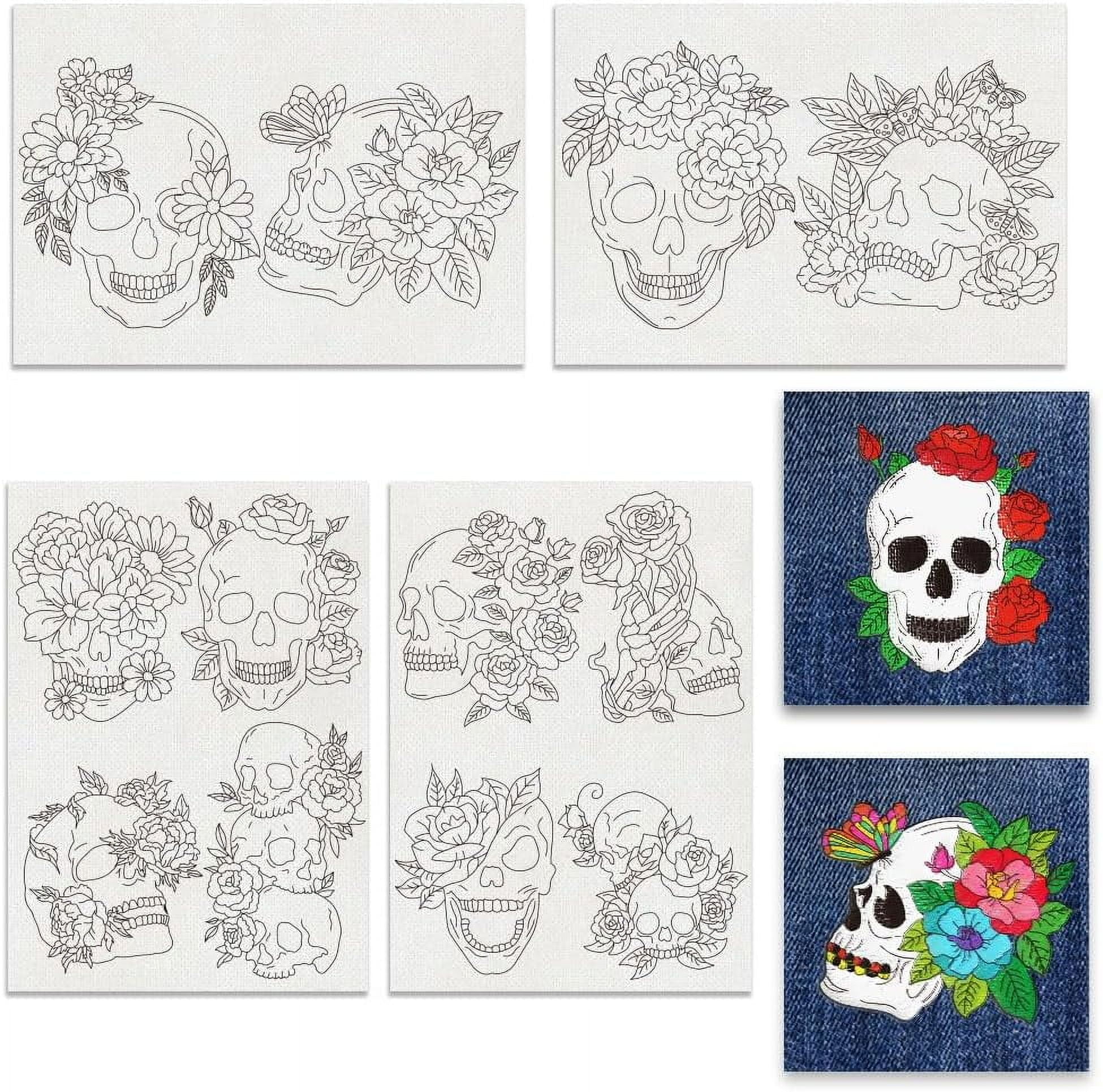4 Sheets 11.6x8.2 Inch Stick and Stitch Embroidery Patterns Non-woven ...