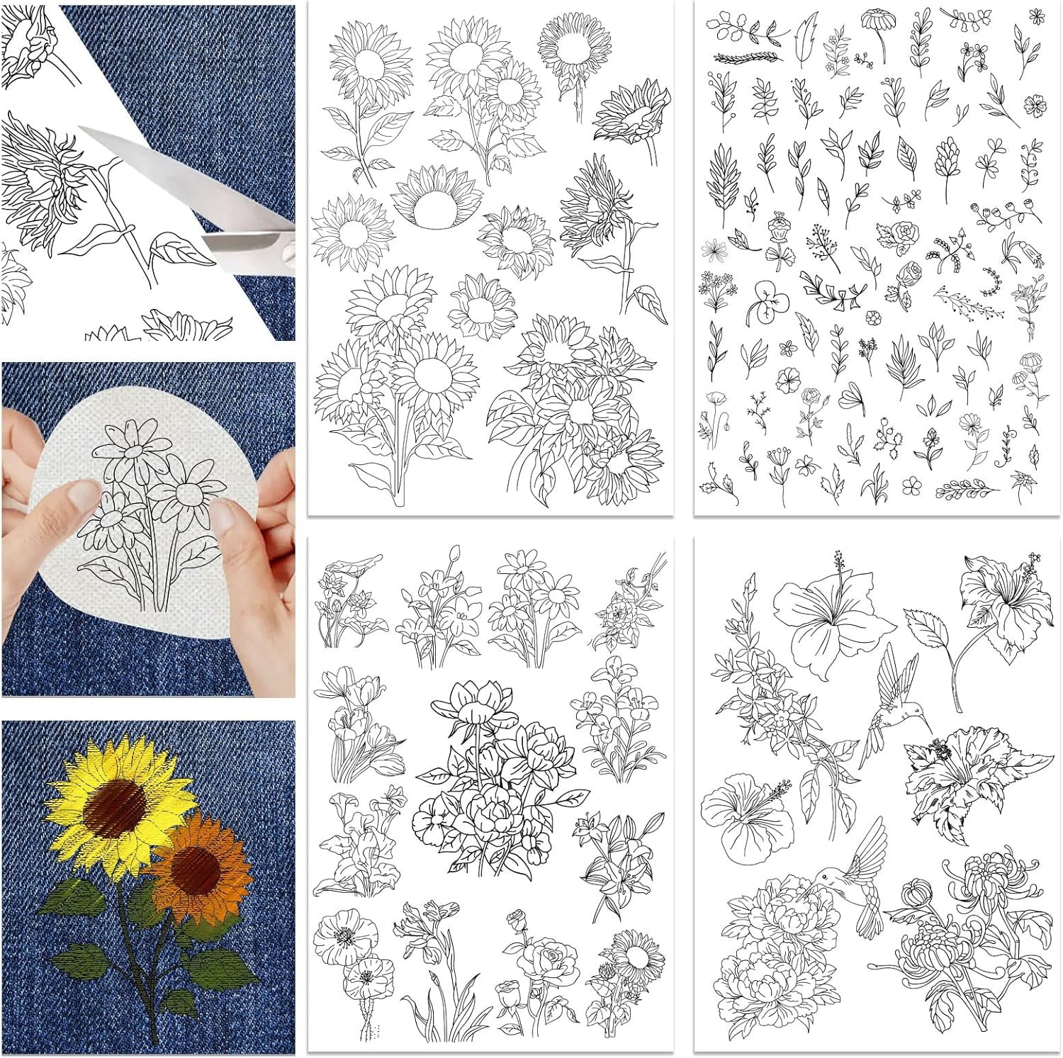 4 Sheets 11.6x8.2 Inch Stick and Stitch Embroidery Water Soluble ...