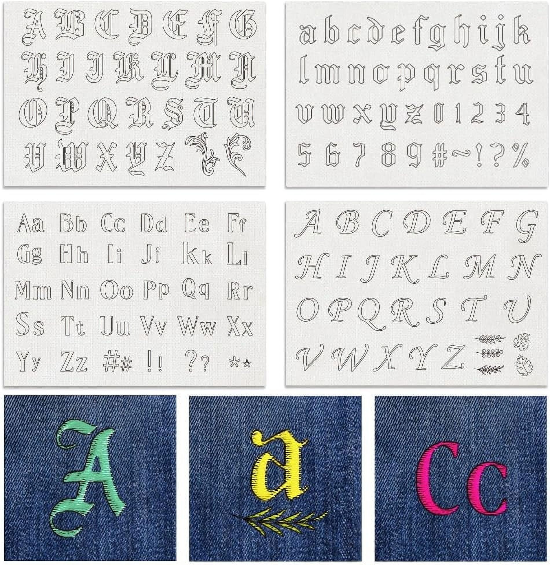 4 Sheets 130PCS A-Z Alphabet Water Soluble Hand Sewing Stabilizers ...