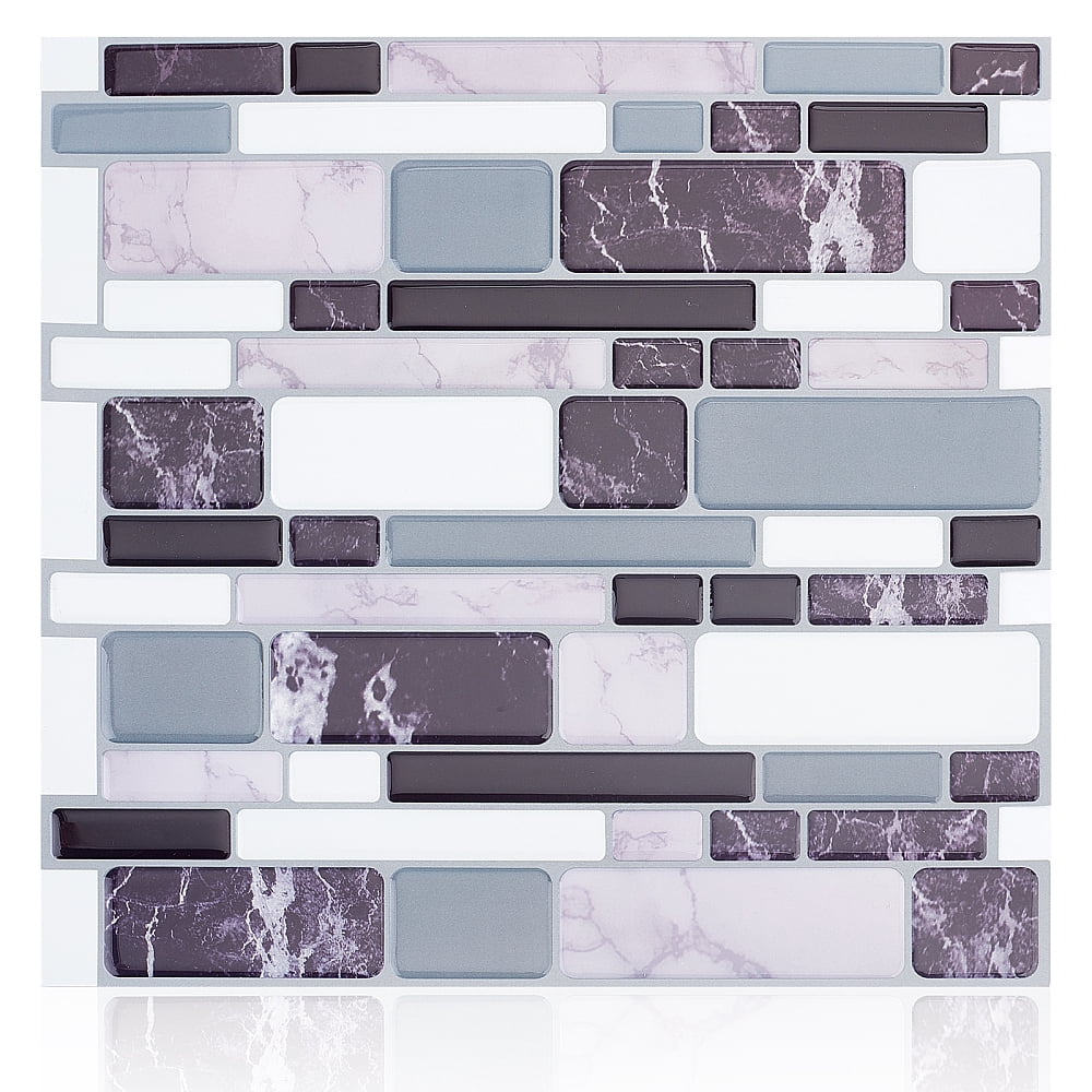 4 Sheets 3D Thick 10.6x10" Square Wallpaper Brick Pattern PVC Wall ...