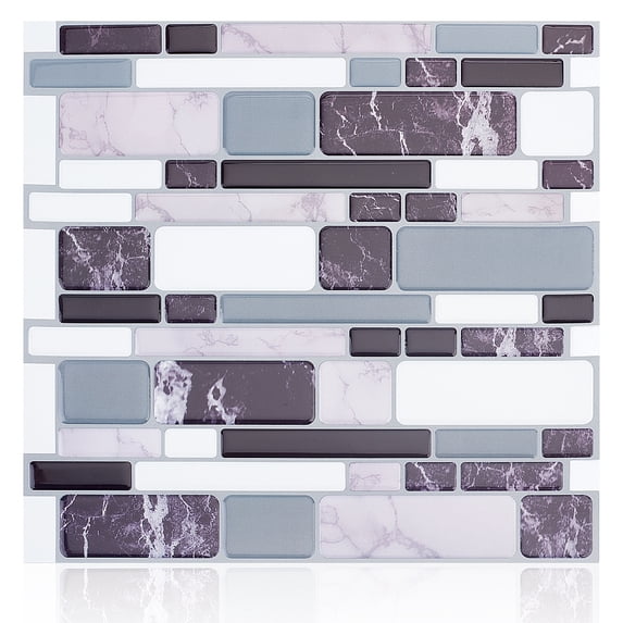 4 Sheets 3D Thick 10.6x10" Square Wallpaper Brick Pattern PVC Wall ...