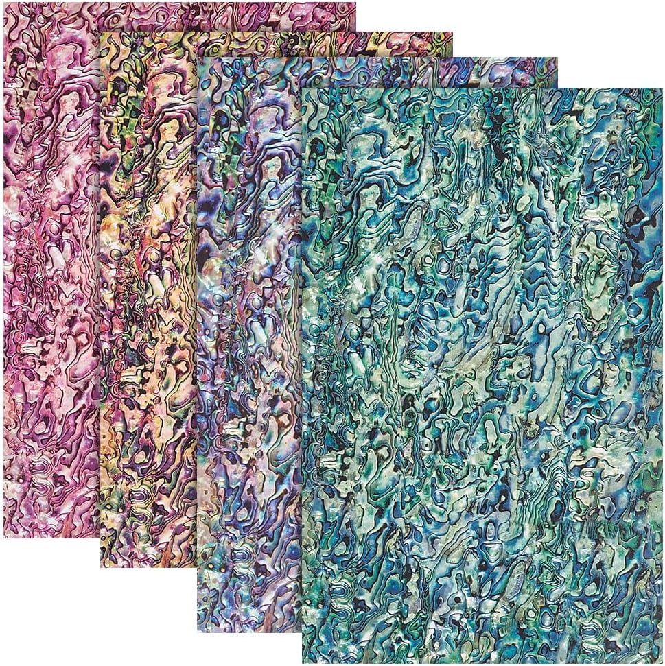 4 Sheets Abalone Shell Stickers 4 Colors Imitation Abalone Hand ...