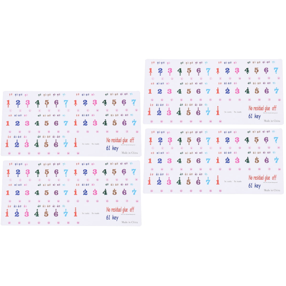 4 Sheets Adhesive Piano Decals Electronic Organ Keyboard Stickers Piano ...