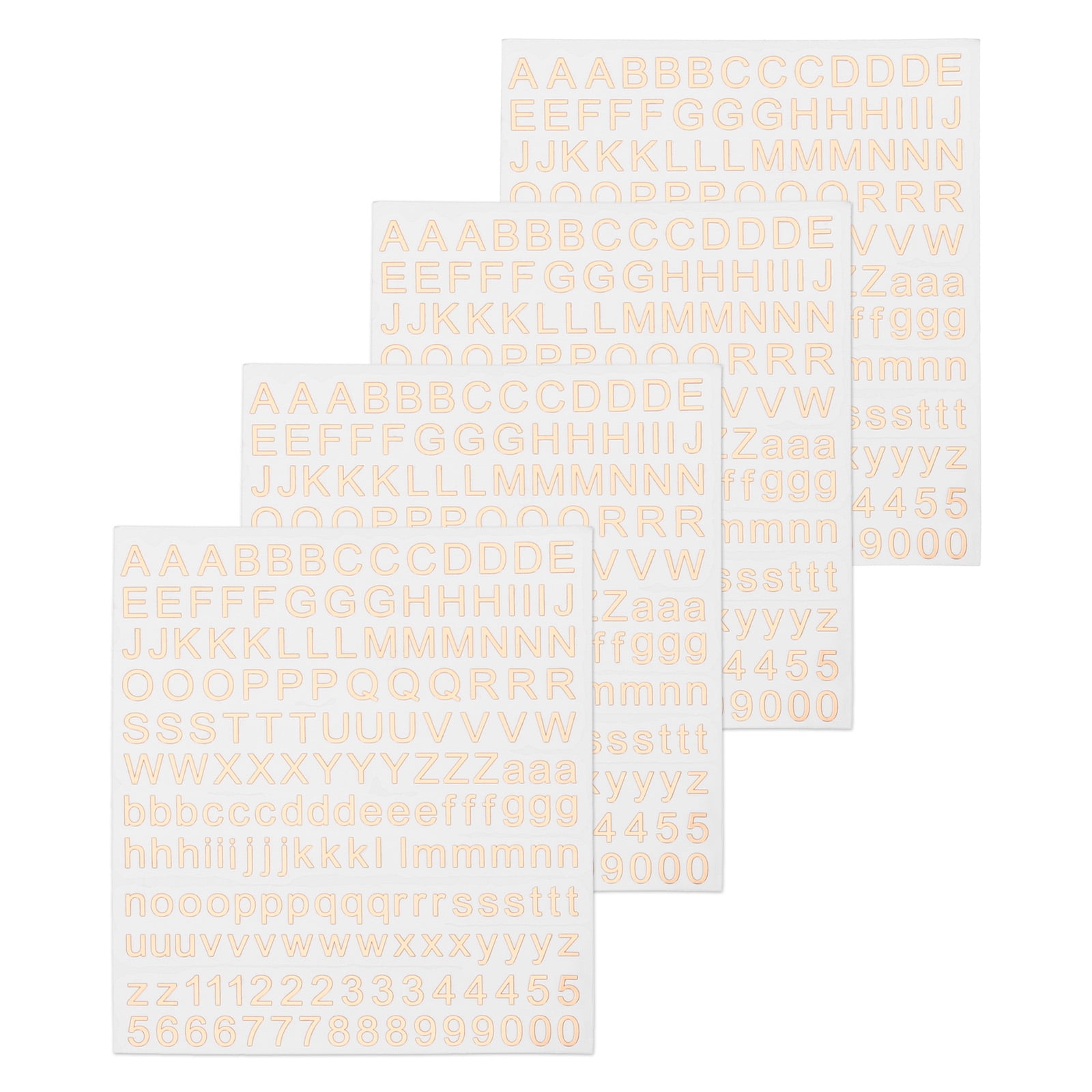 4 Sheets Alphabet Letters Number Resin Stickers 3D A to Z 1 to 9 Rose ...