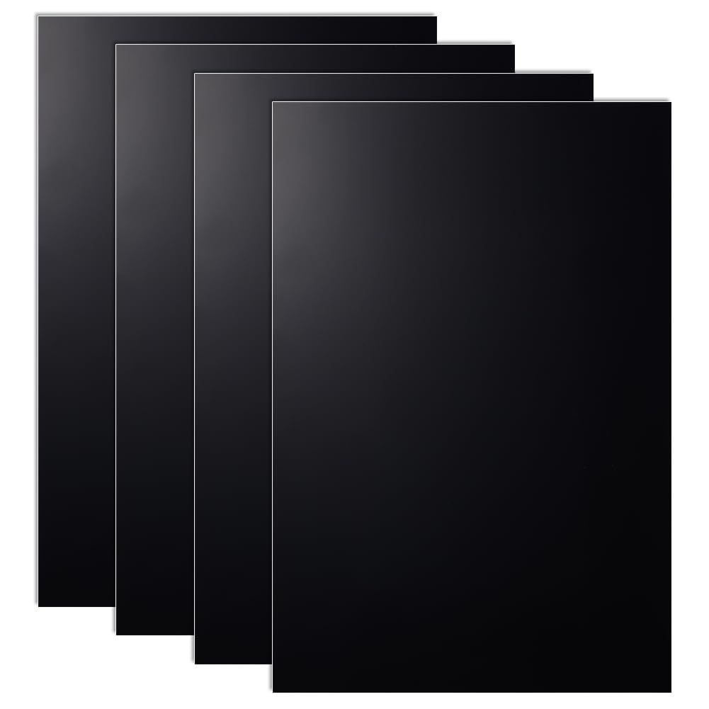 4 Sheets Black Plastic Sheet 11.8x7.9 inch Plastic Plates 1.5mm Thick ...