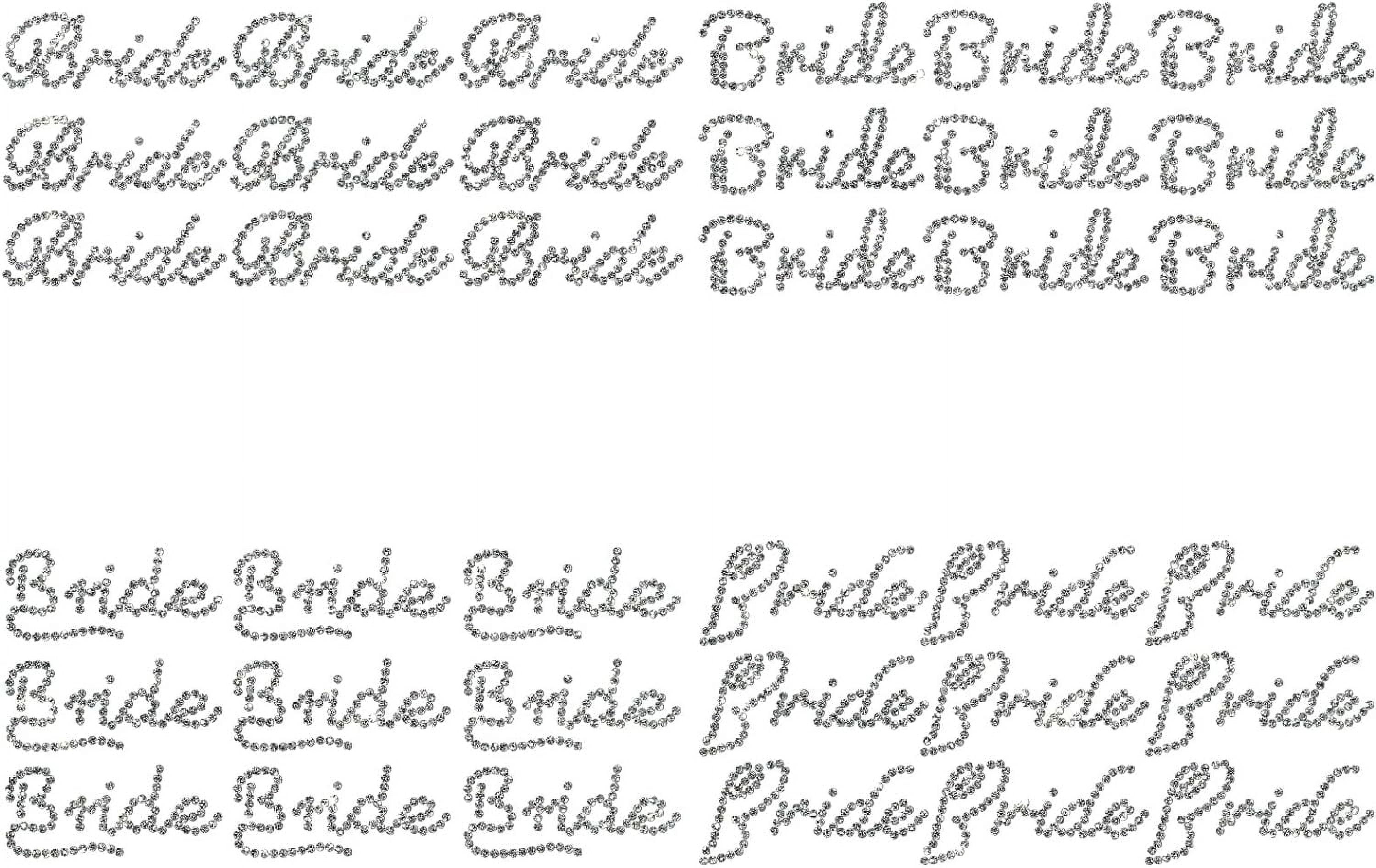 4 Sheets Bride Rhinestone Iron on Decal Wedding Iron on Transfers ...