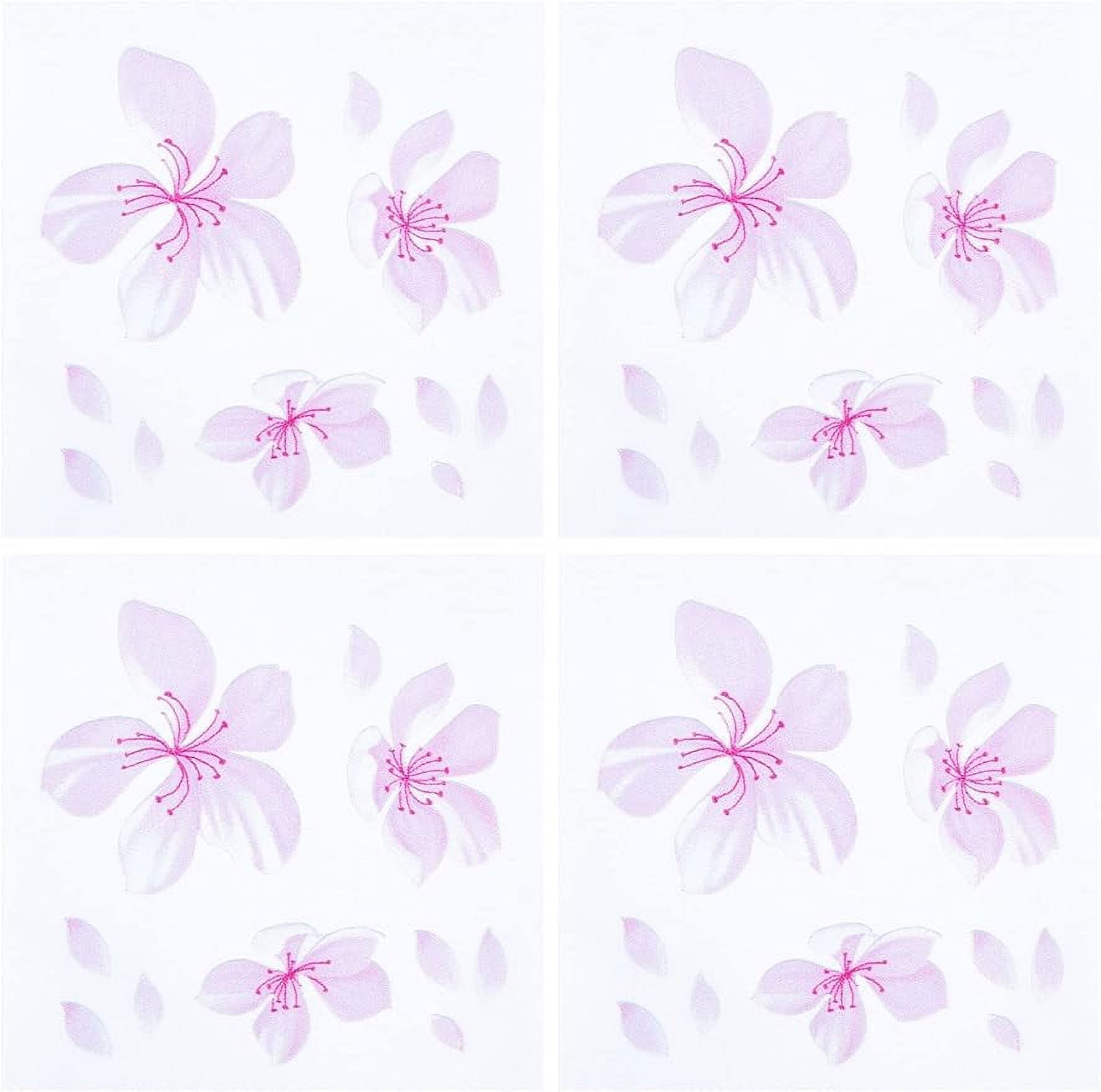 4 Sheets Cherry Blossom Car Sticker Flowers Decals Reflective ...
