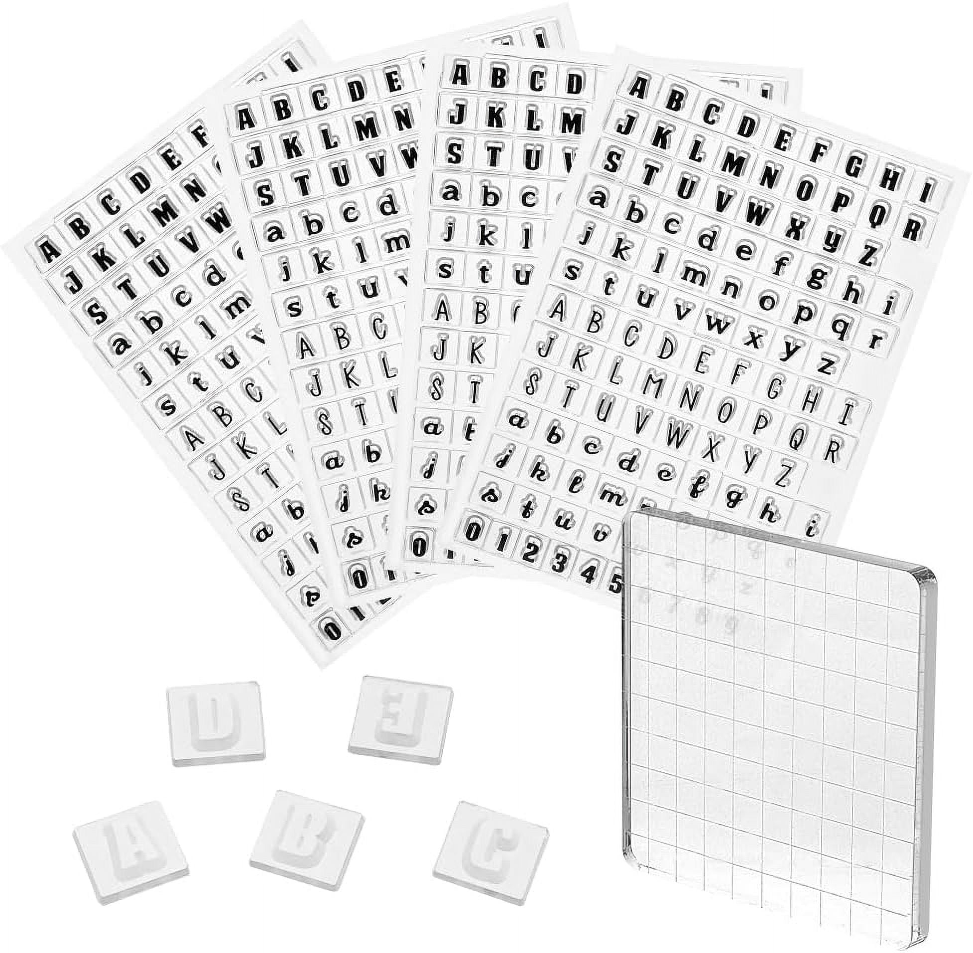4 Sheets Cling Stamps Set Clear Silicone Stamps Uppercase and Lowercase ...