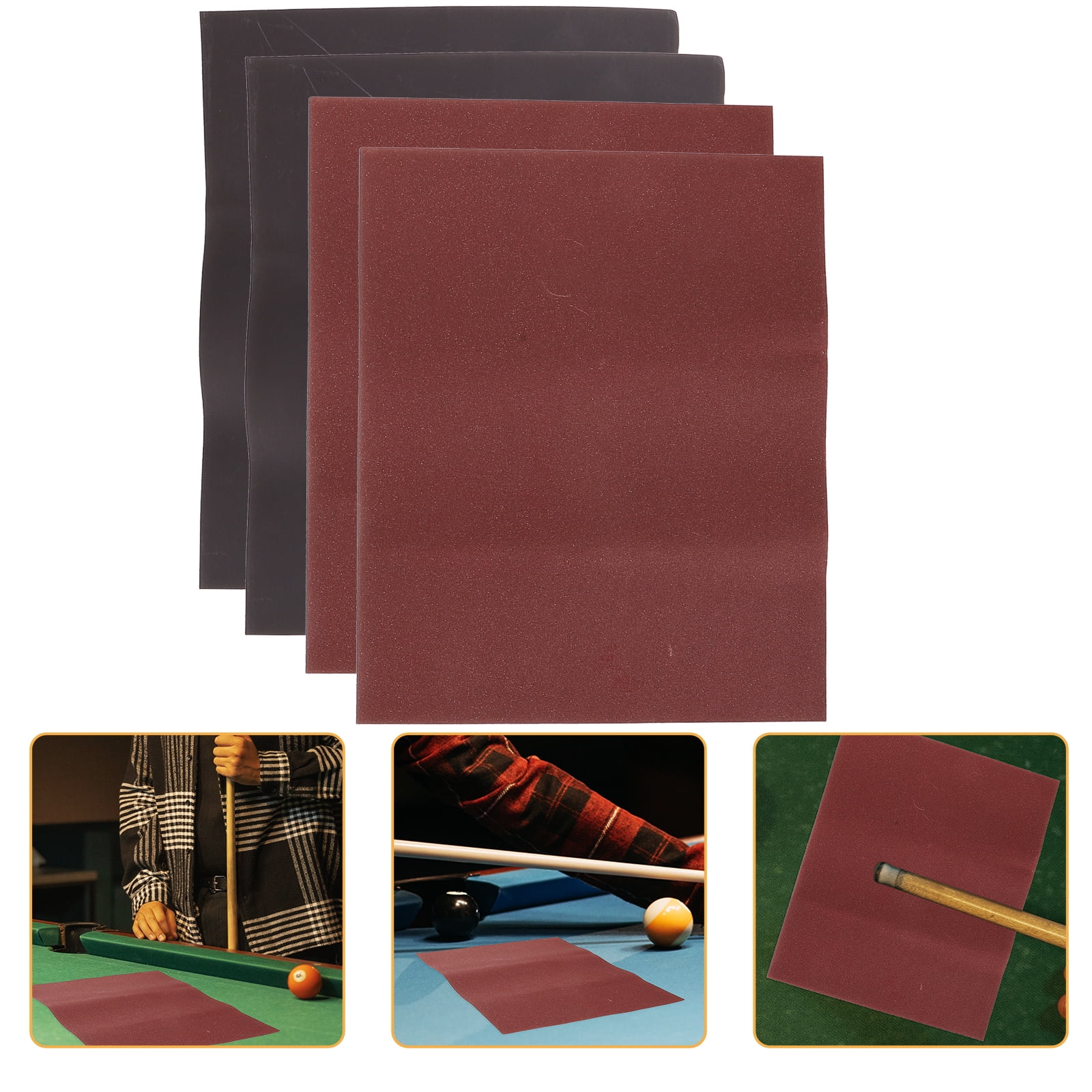 4 Sheets Club Head Grinding Tip Sandpaper Pool Cue Polisher Billiard ...