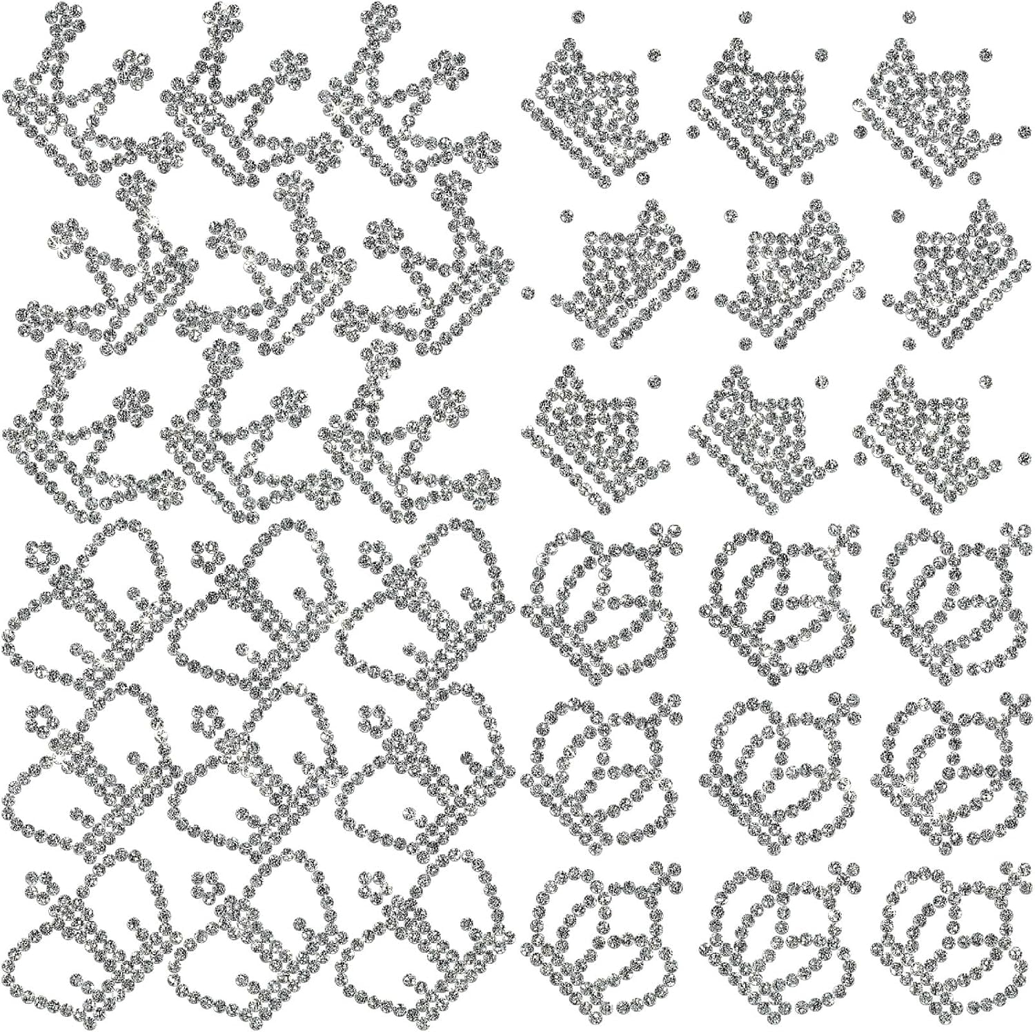 4 Sheets Crown Rhinestone Iron on Hotfix Decal Rhinestone Iron on Transfers Appliques Bling ...