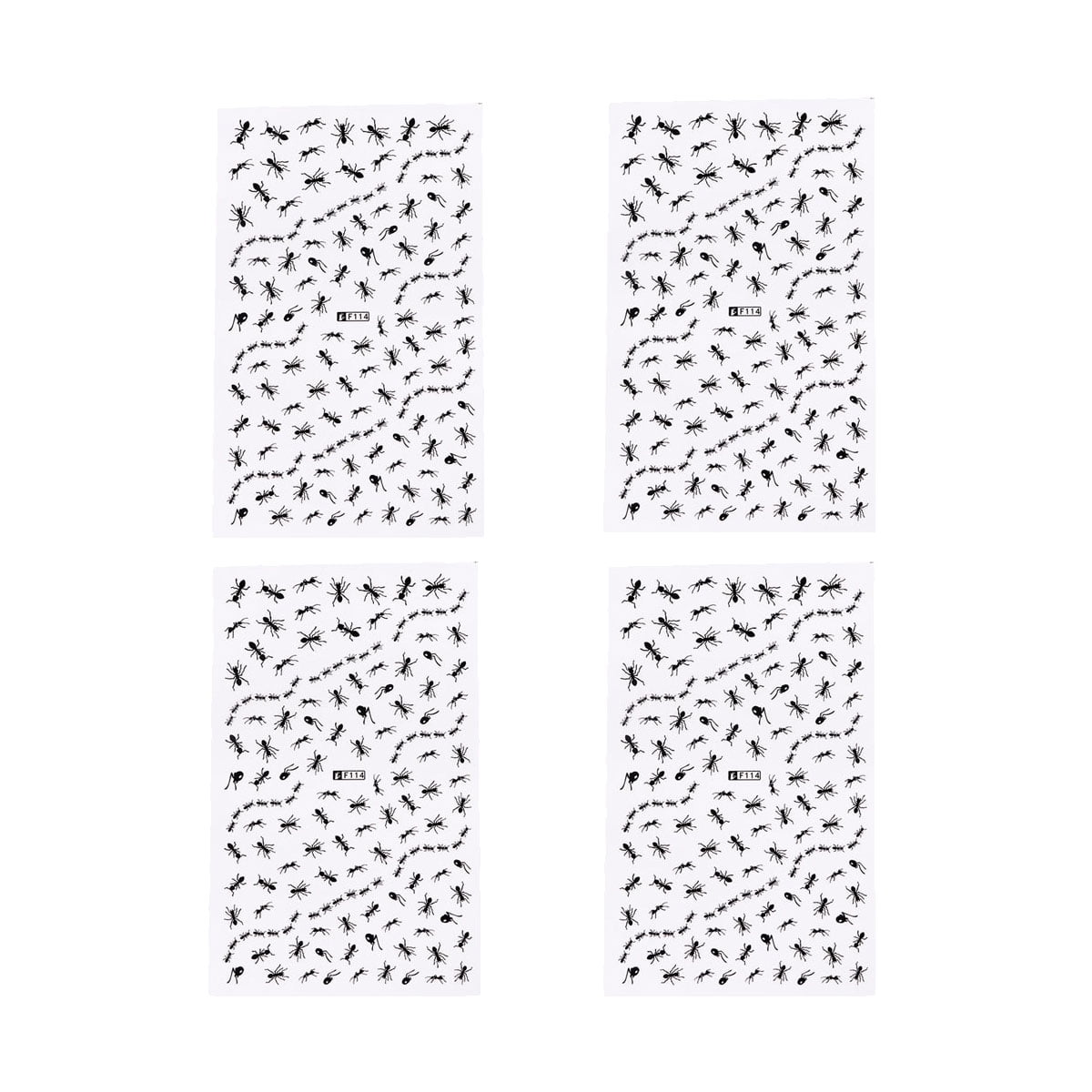 4 Sheets DIY Nail Art Stickers Ant Nail Pastes Nail Tip Decals Delicate ...