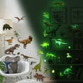 4 Sheets Dinosaur Wall Decals Glow in The Dark Stickers PVC Dinosaur ...