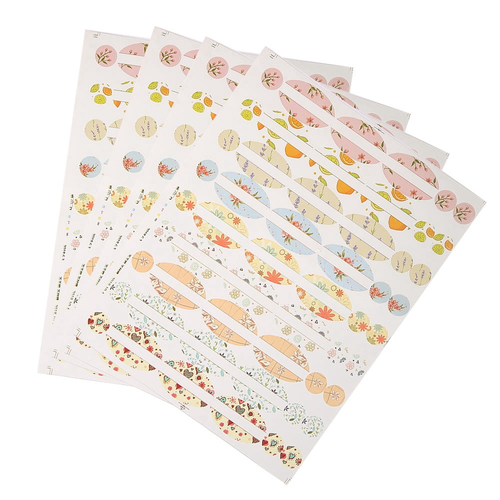 4 Sheets Empty Essential Oil Bottle Sticker Oval Shaped and Round ...