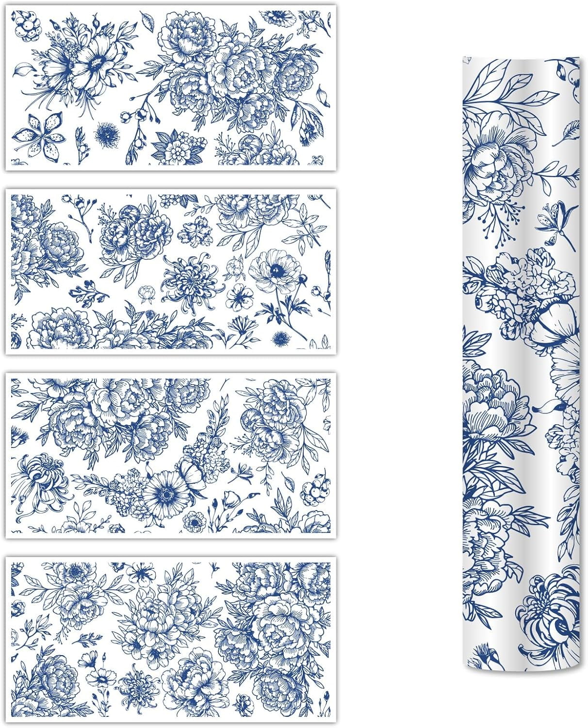 4 Sheets Flowers Rub on Transfers for Furniture Crafts Rub On Transfer ...