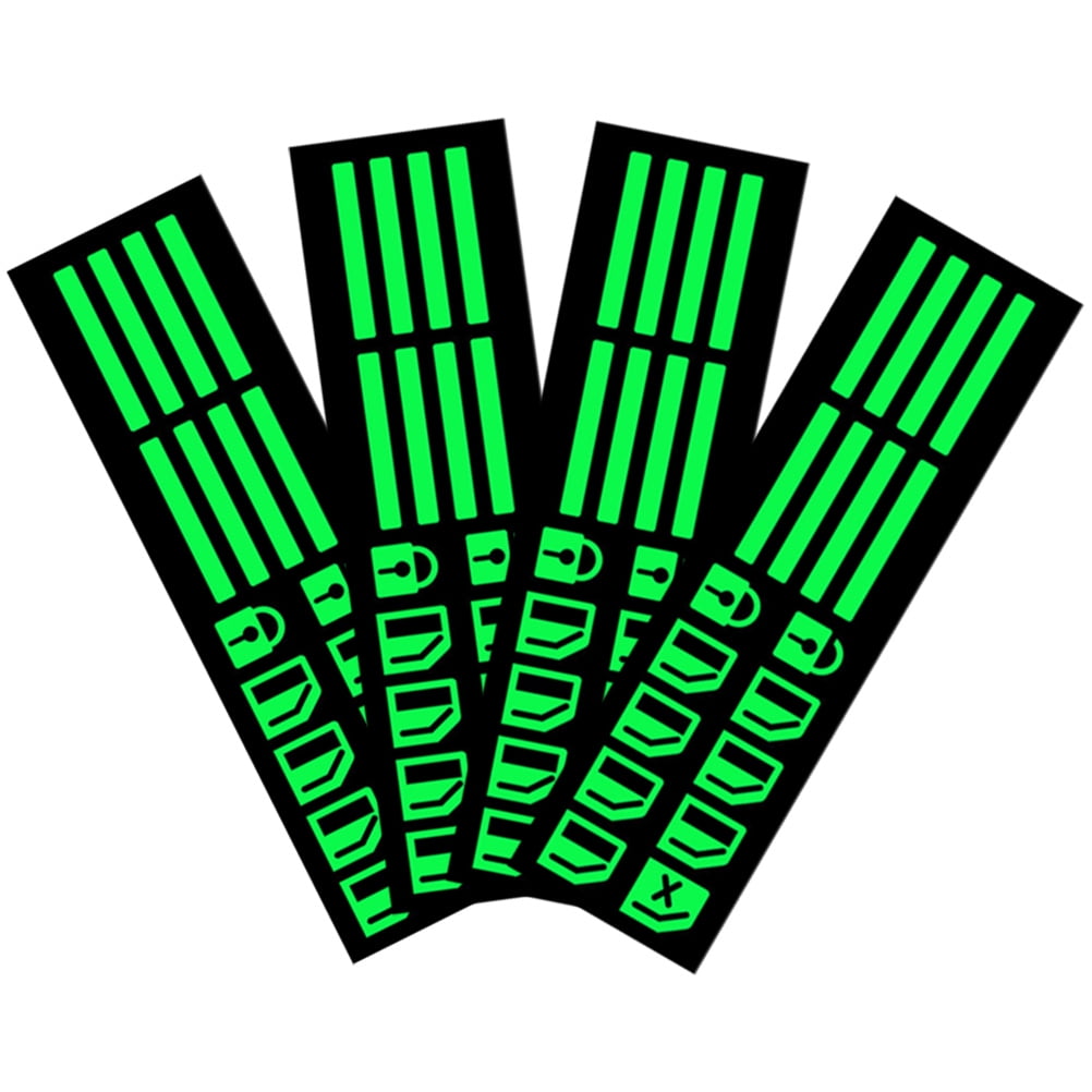 4 Sheets Fluorescent Car Interior Decor Glowing Stickers Cars Window ...