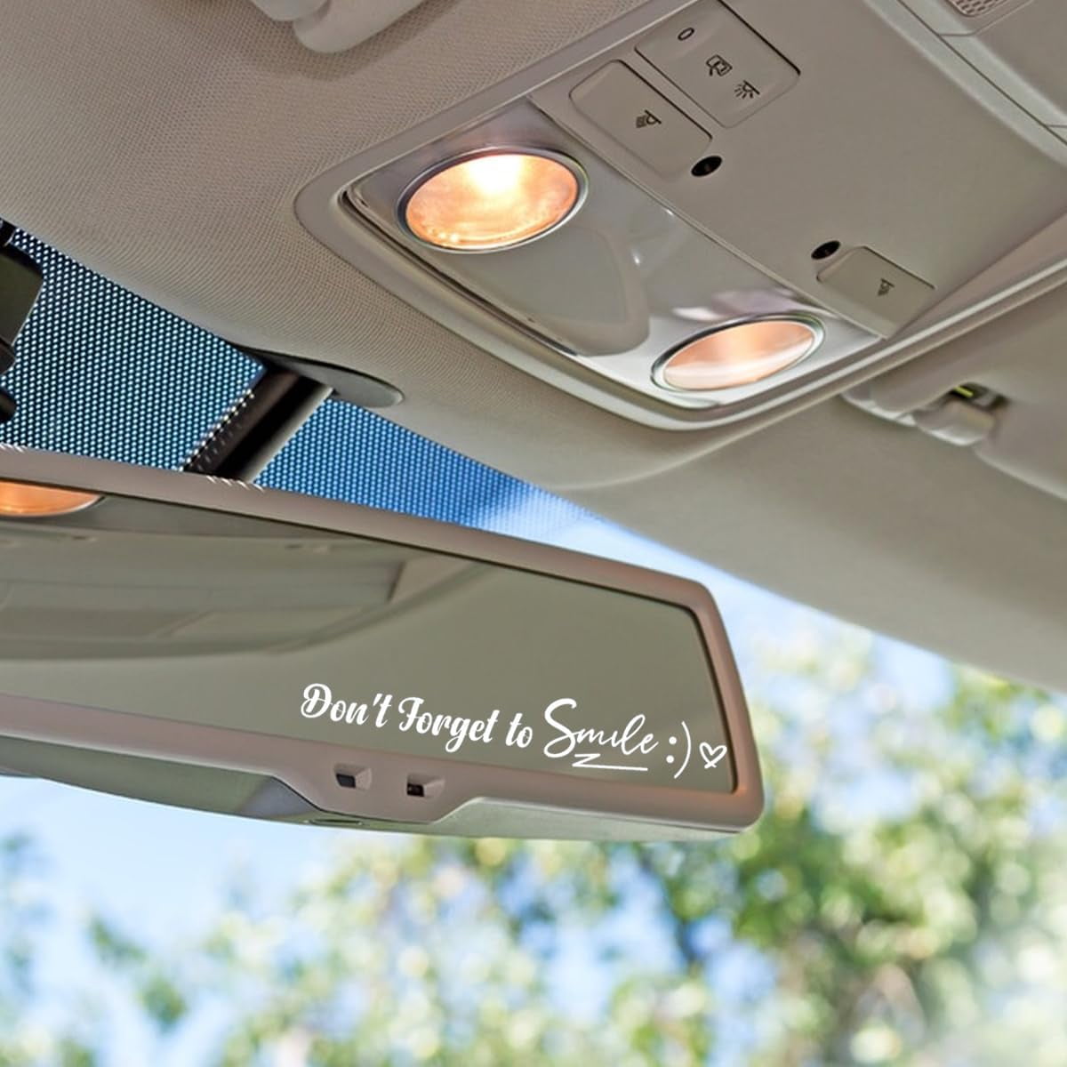 4 Sheets Don't Forget to Smile Rearview Mirror Decal White Vanity ...