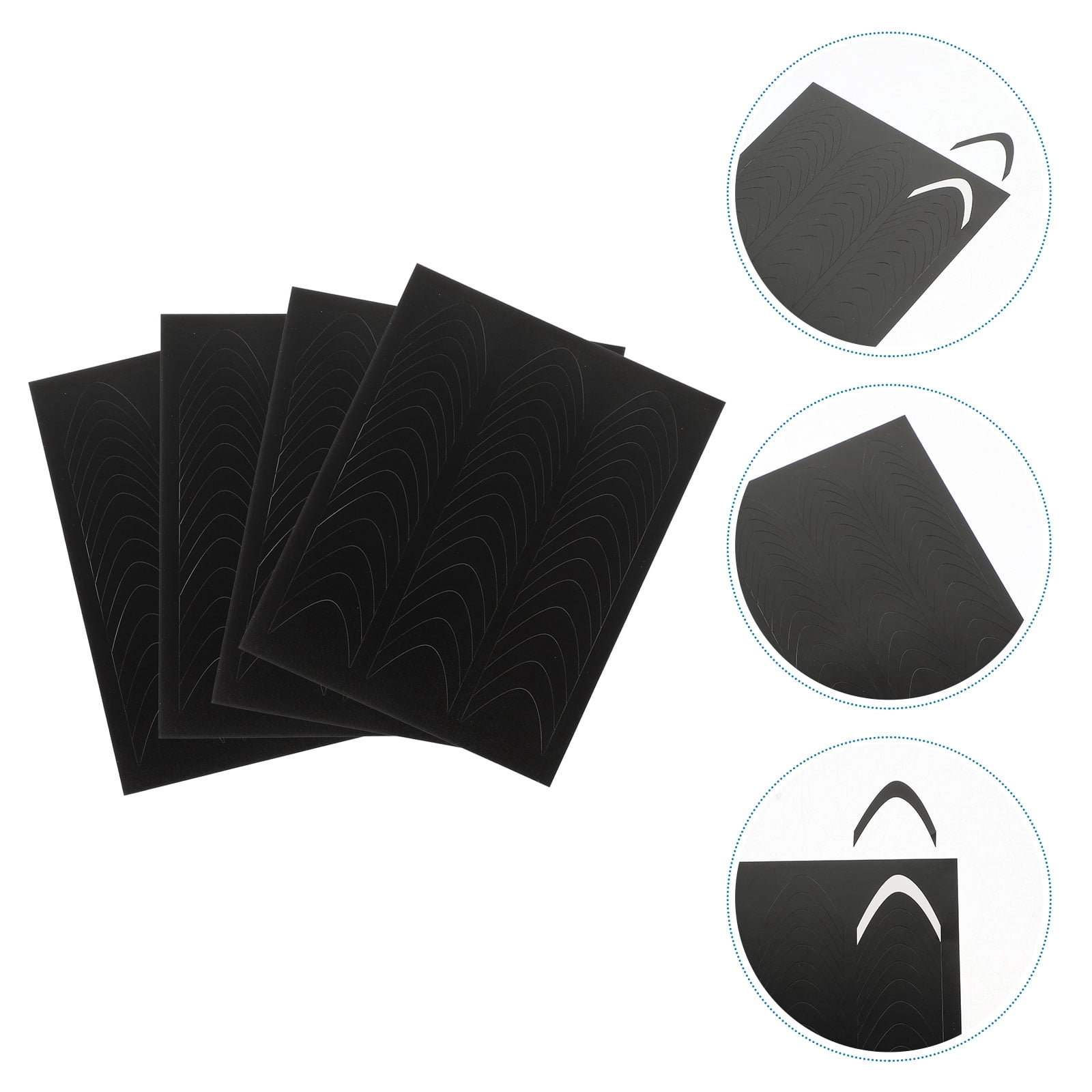 4 Sheets French Fingertip Stencil Tools Women Manicure Nail Guides ...