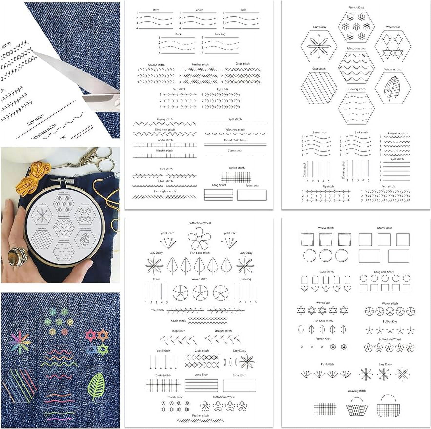 4 Sheets Geometry Basic Water Soluble Stabilizer Hand Sewing ...