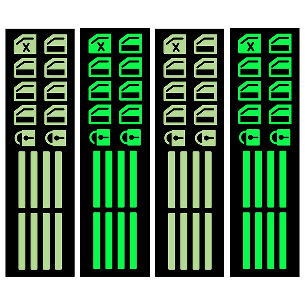 Koolleo 4 Sheets Car Button Stickers Glow Auto Car Stickers Fluorescent ...