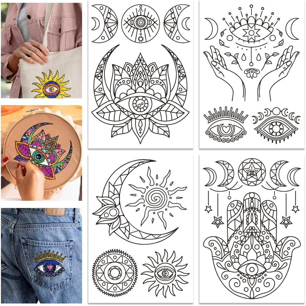 4 Sheets Hamsa Hand Water Soluble Stabilizer Tarot Evil Eye Hand ...