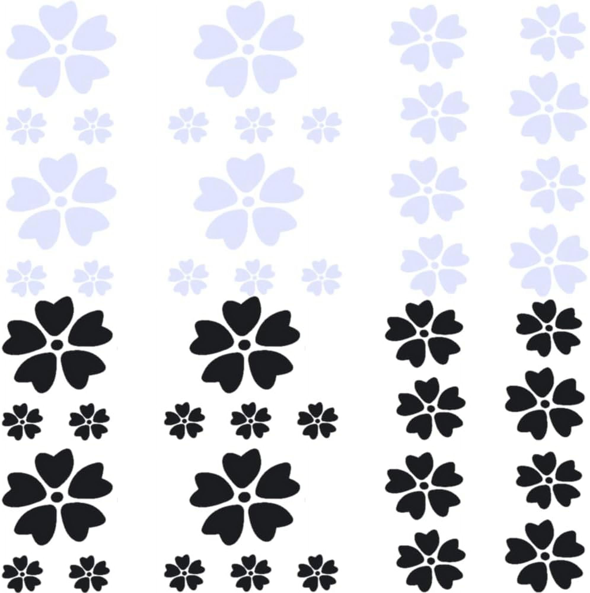 4 Sheets Heart-Shaped Flower Car Sticker Whitelack Love Flower Decals ...