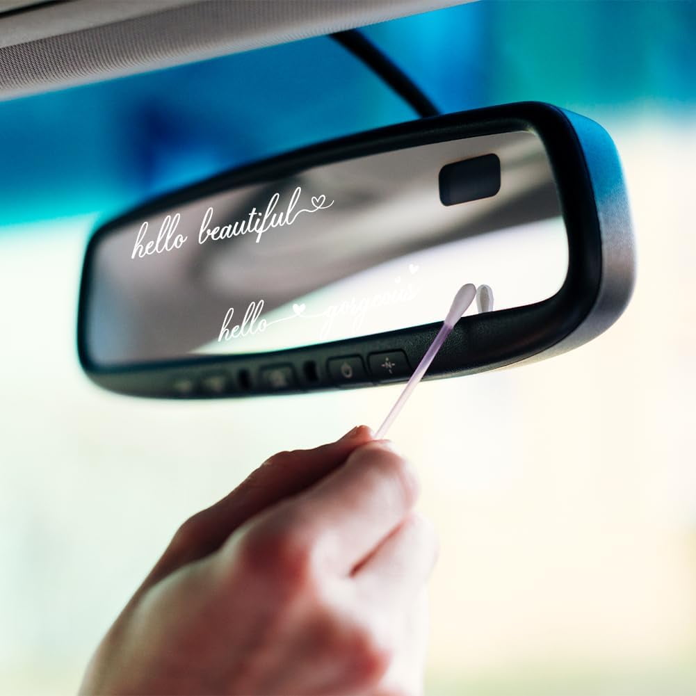 4 Sheets Hello Beautiful Rearview Mirror Decal Vinyl Mirror Stickers ...