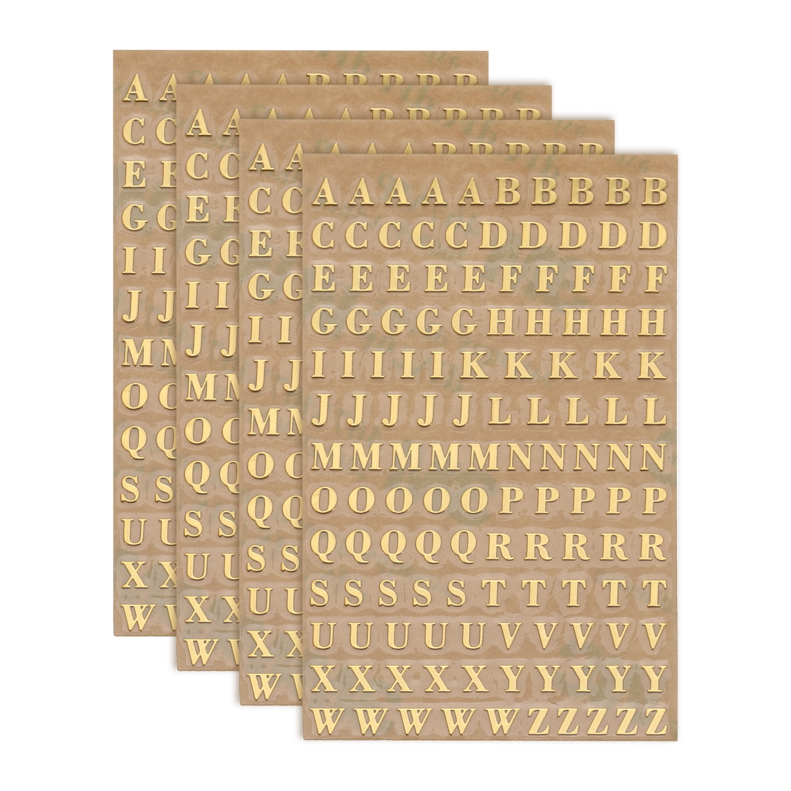 4 Sheets Letter Stickers 0.12" 3D Mini Letter Stickers Alloy Self ...