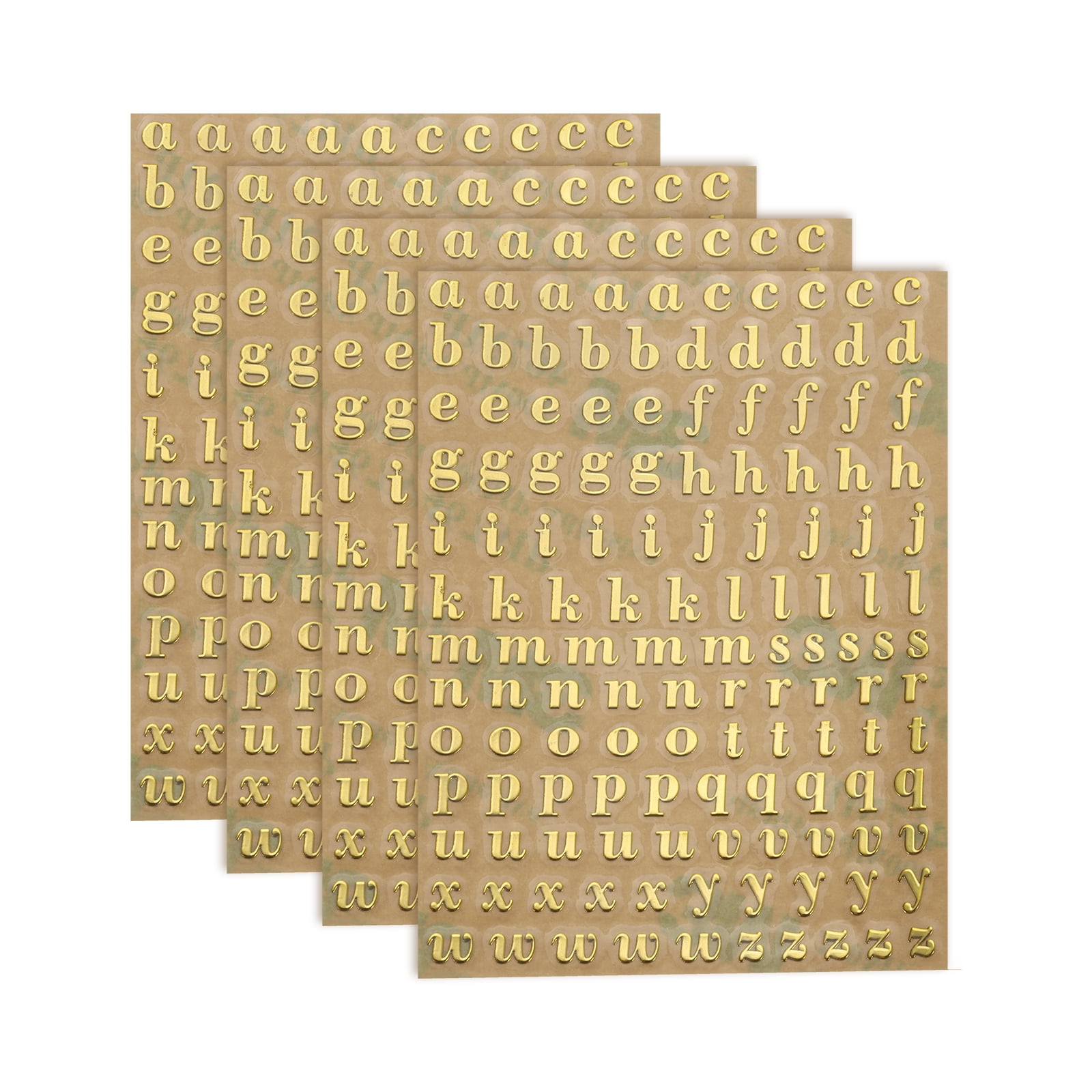 4 Sheets Letter Stickers 0.18" 3D Mini Letter Stickers Alloy Self ...