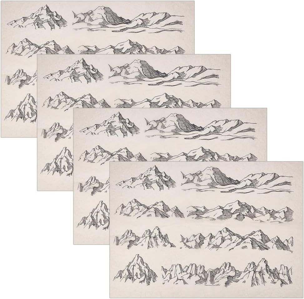4 Sheets Mountain Ceramic Clay Transfer Paper Ceramic Decals 21x15 Inch ...