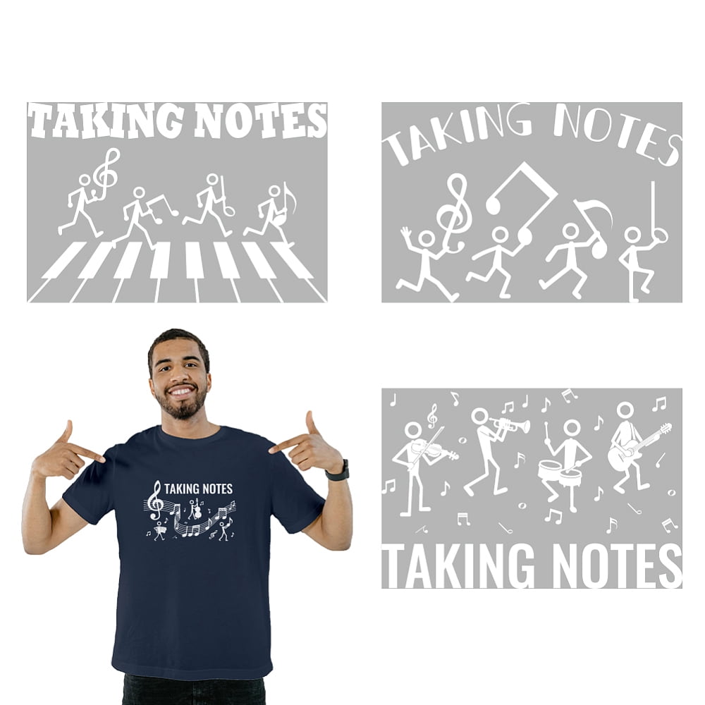 4 Sheets Musical Instruments Theme Iron on Decals Patches 4 Styles ...