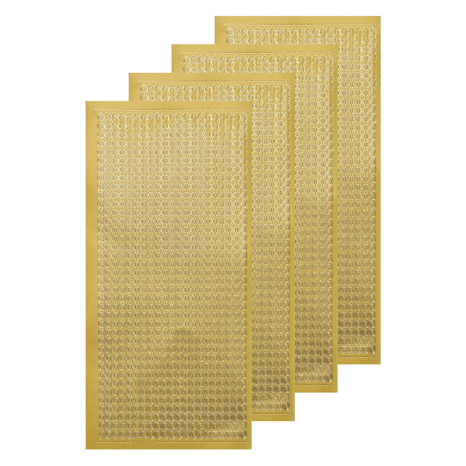 4 Sheets Nail Gold Art Stickers Decals 3D Chains Line Metallic Sticker ...