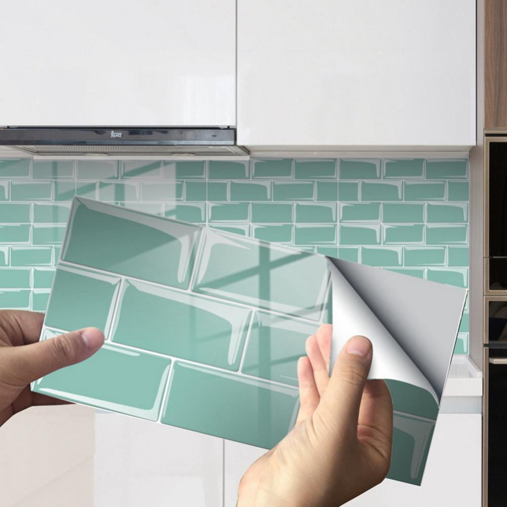 4 Sheets Peel and Stick Kitchen Backsplash Tile Stickers Self Adhesive ...