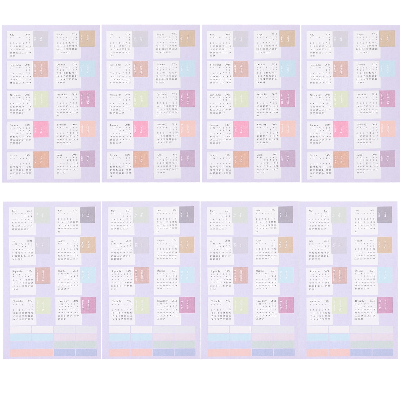 4 Sheets Planner Index Labels Paper Calendar Sticker Month Tab Stickers ...