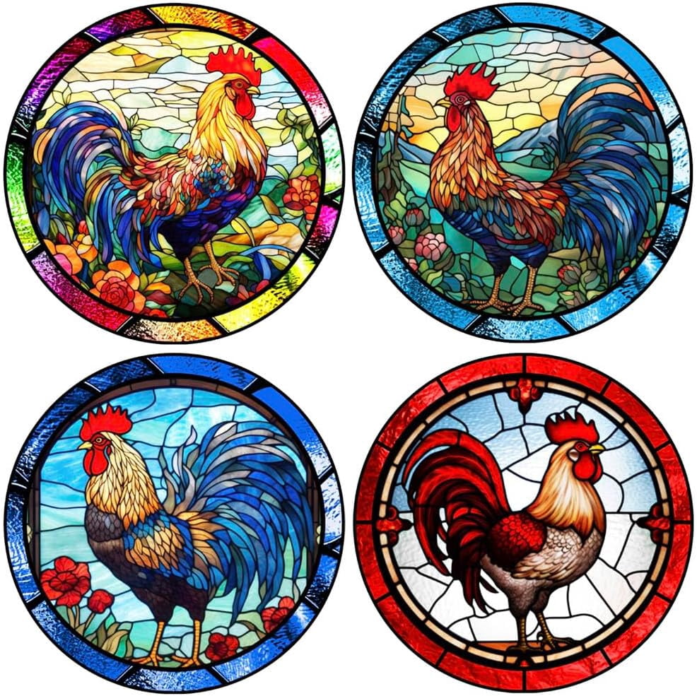 4 Sheets Round Anti-Collision Window Clings,Birds Alert Collision ...