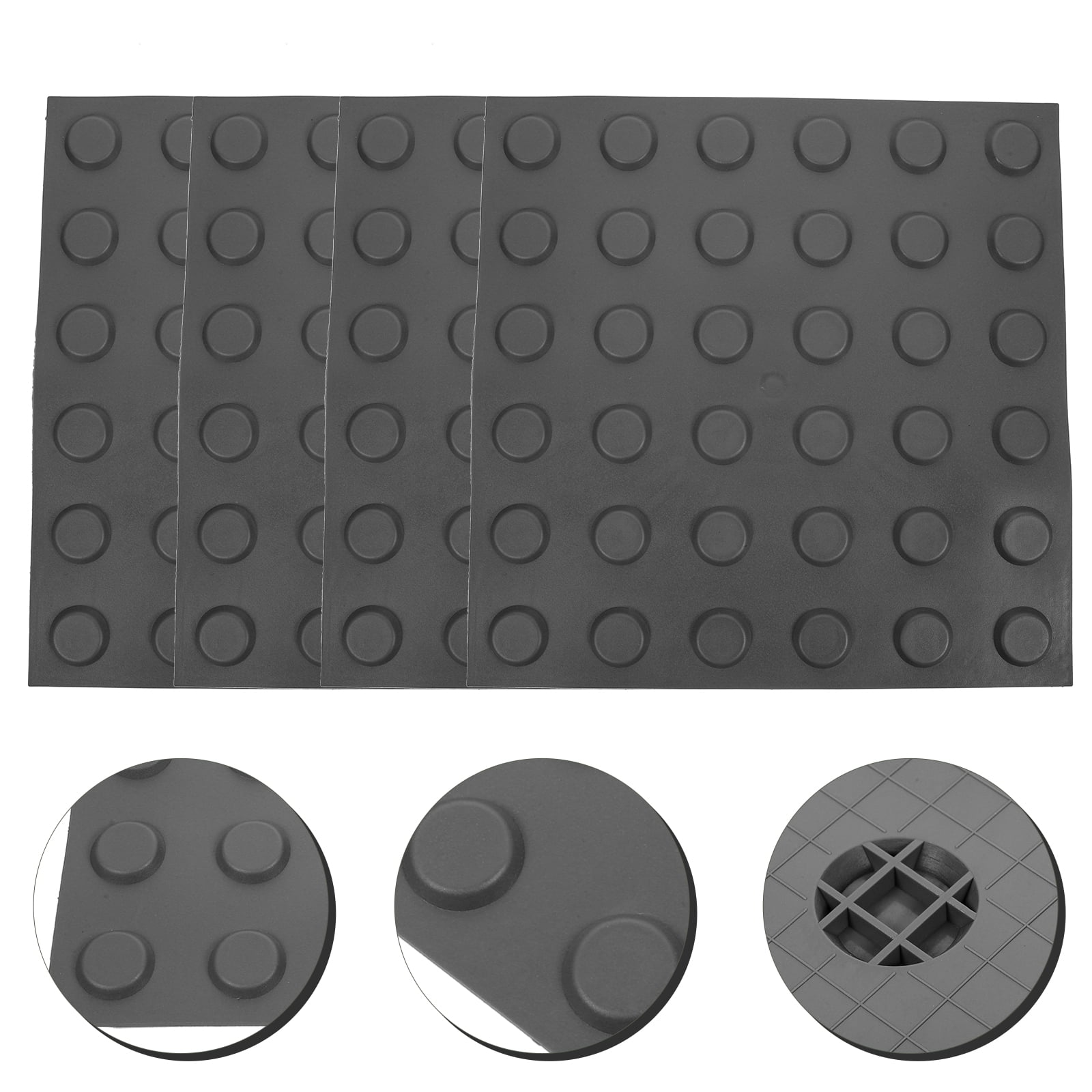 4 Sheets Rubber and Plastic Road Stickers Paving Floor Stickers Walkway ...