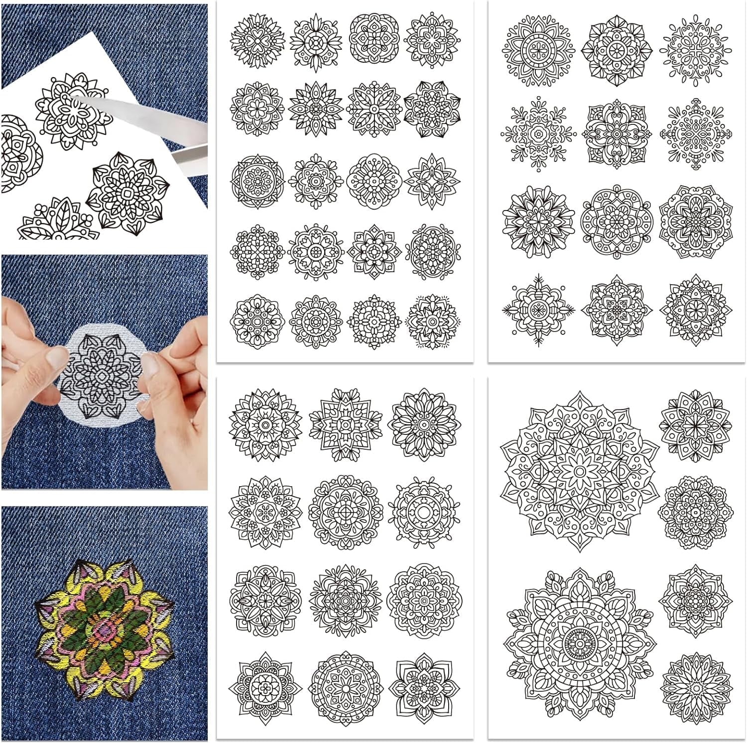 4 Sheets Stick and Stitch Water Soluble Stabilizer with Pre-Printed ...