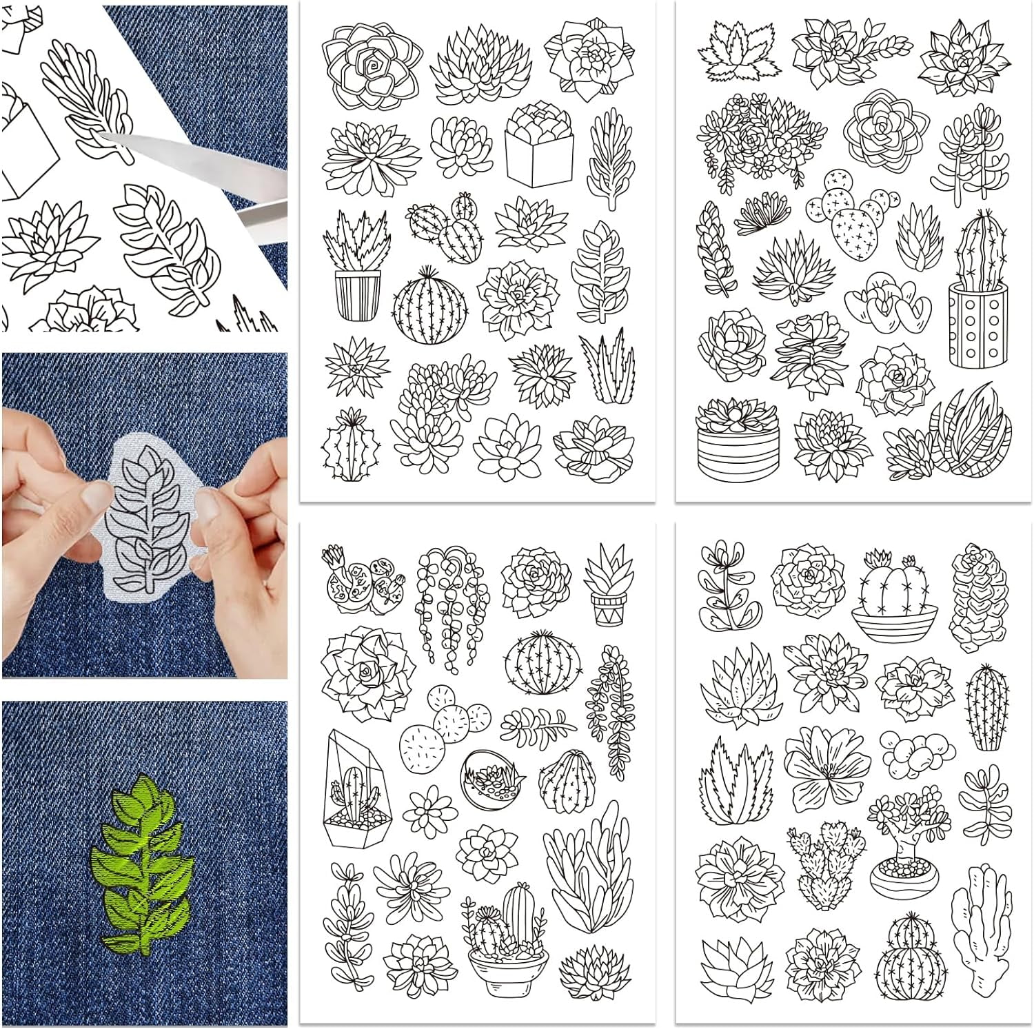 4 Sheets Stick and Stitch Water Soluble Stabilizer with Pre-Printed ...